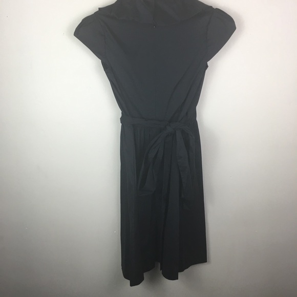 Cache | Dresses | Cache Black Ruffle Collar Wrap Dress With Pockets ...